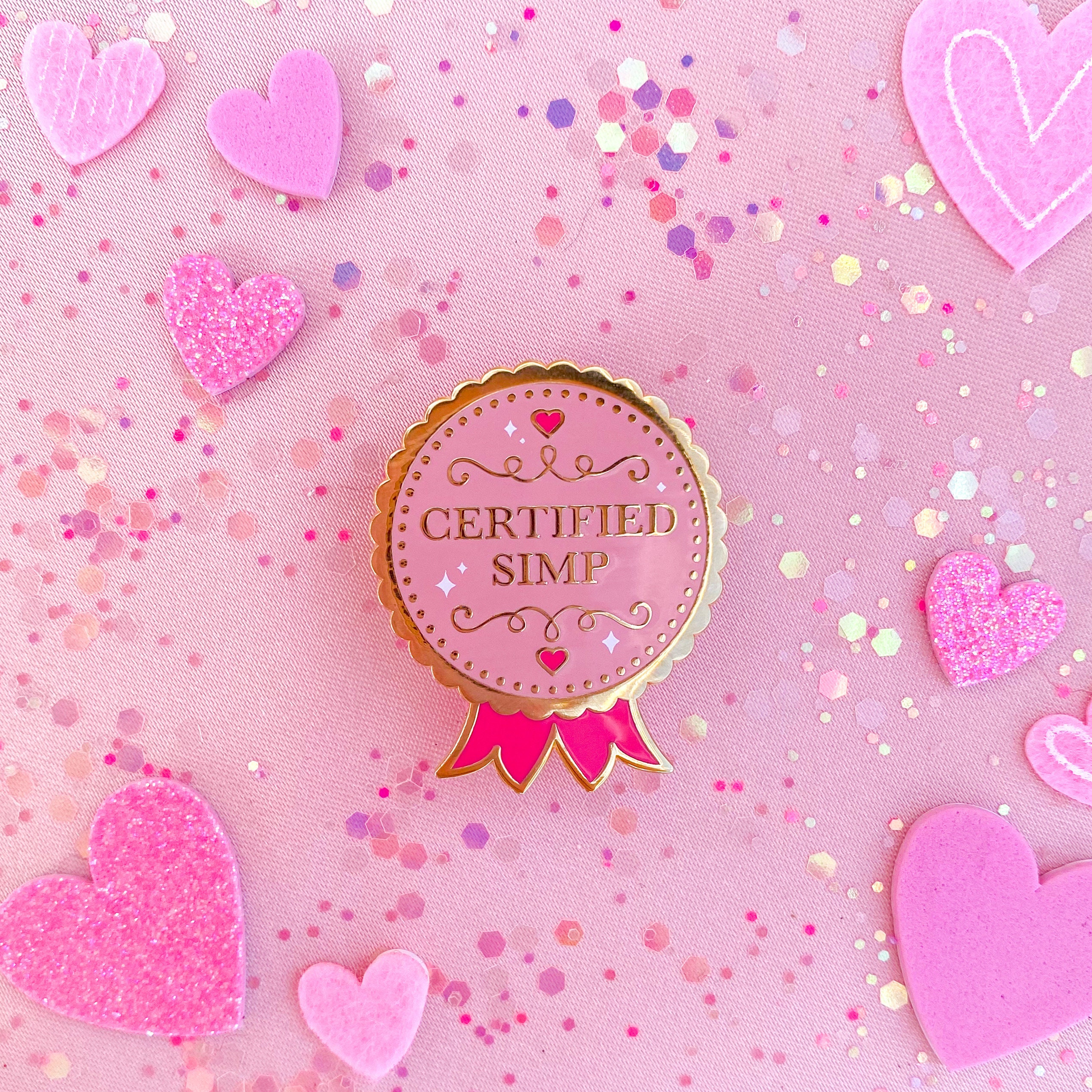 Certified Simp Badge Enamel Pin | Valentine's Day Gift Bag Jacket Medal ...