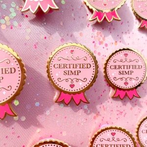 Certified Simp Badge Enamel Pin | Valentine's Day Gift Bag Jacket Medal ...