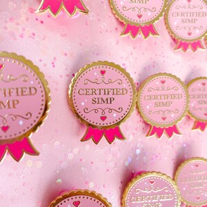 Certified Simp Badge Enamel Pin | Valentine's Day Gift Bag Jacket Medal ...