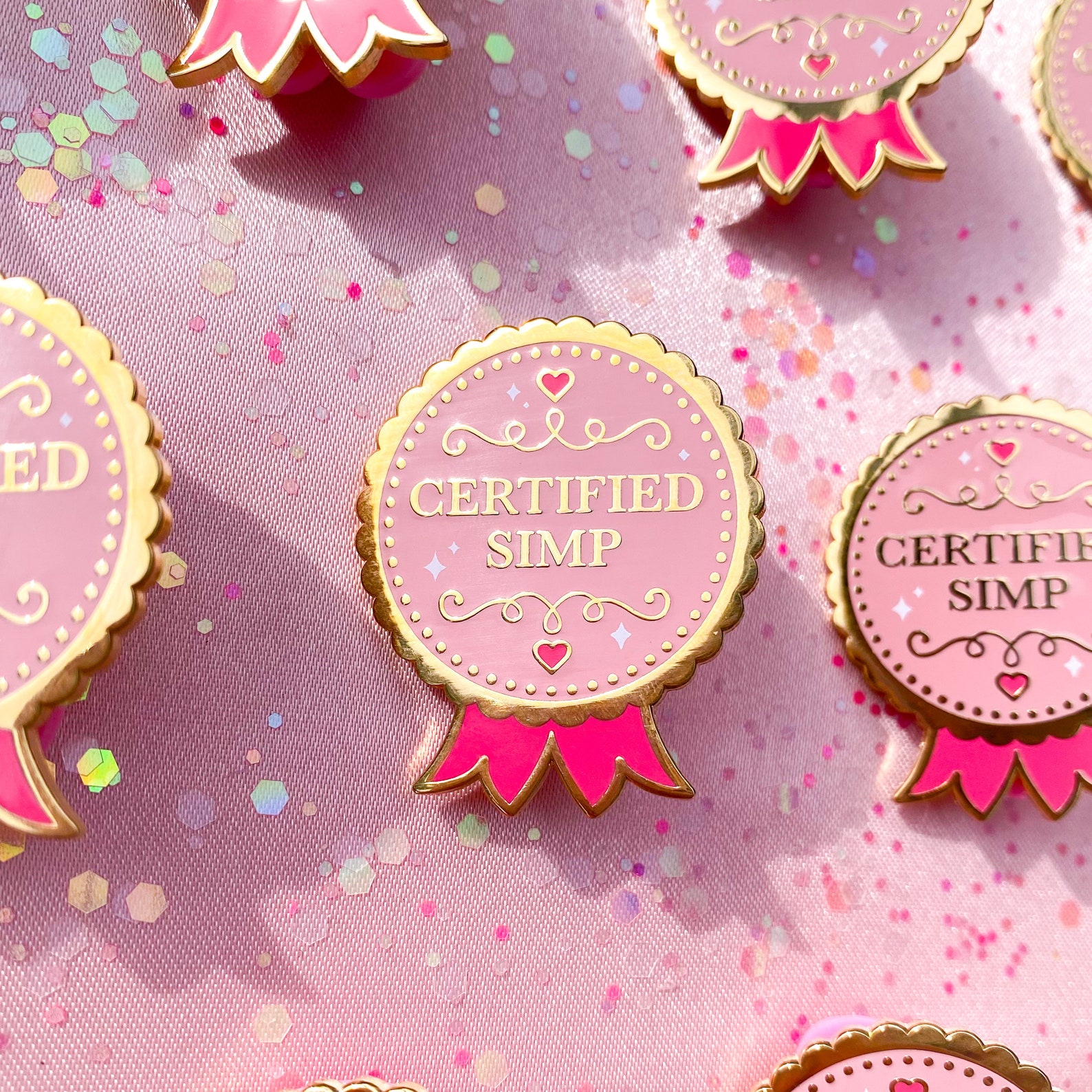 Certified Simp Badge Enamel Pin | Valentine's Day Gift Bag Jacket Medal ...