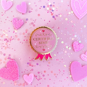Certified Simp Badge Enamel Pin | Valentine's Day Gift Bag Jacket Medal ...