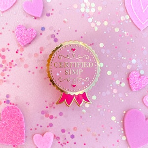 Certified Simp Badge Enamel Pin | Valentine's Day Gift Bag Jacket Medal ...