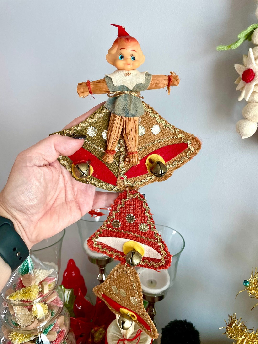 Vintage Straw Elf Decoration - Etsy
