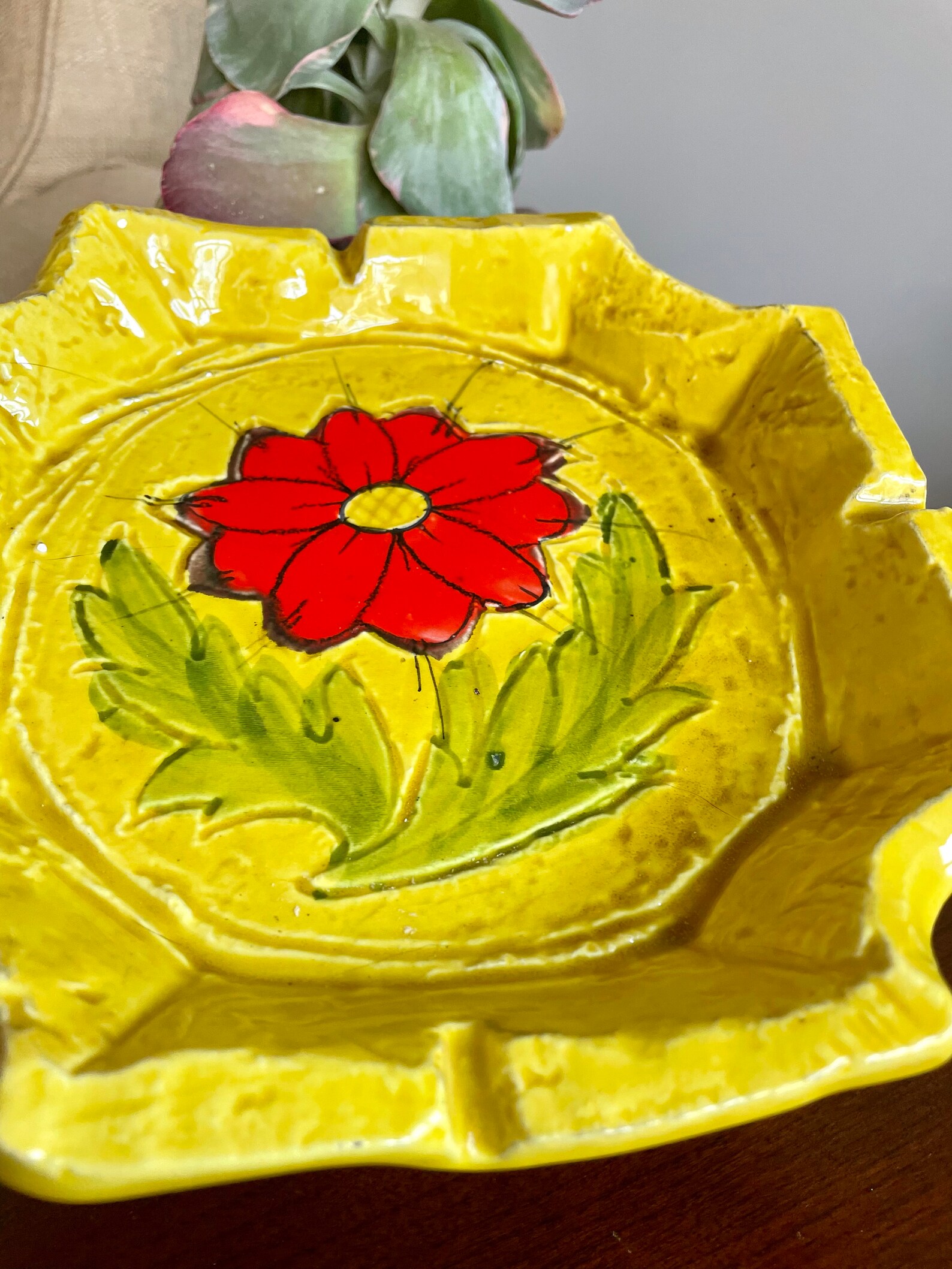 Retro Yellow Ashtray | Etsy