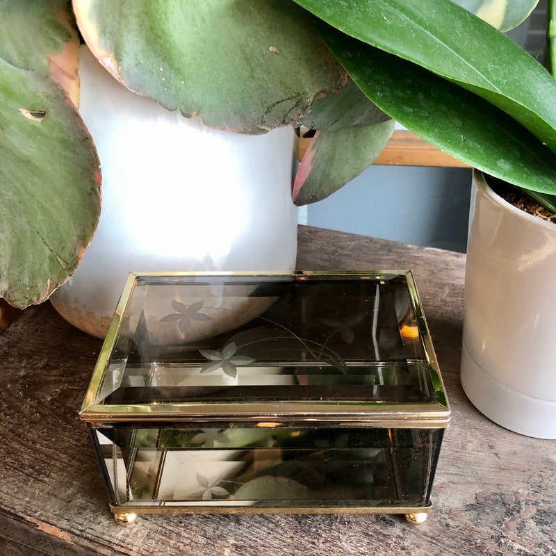 Vintage Glass Box - Etsy