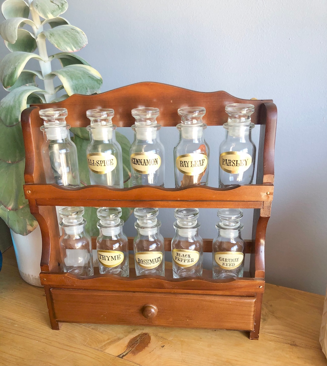 Wall Mounted Retro Spice Rack - Etsy