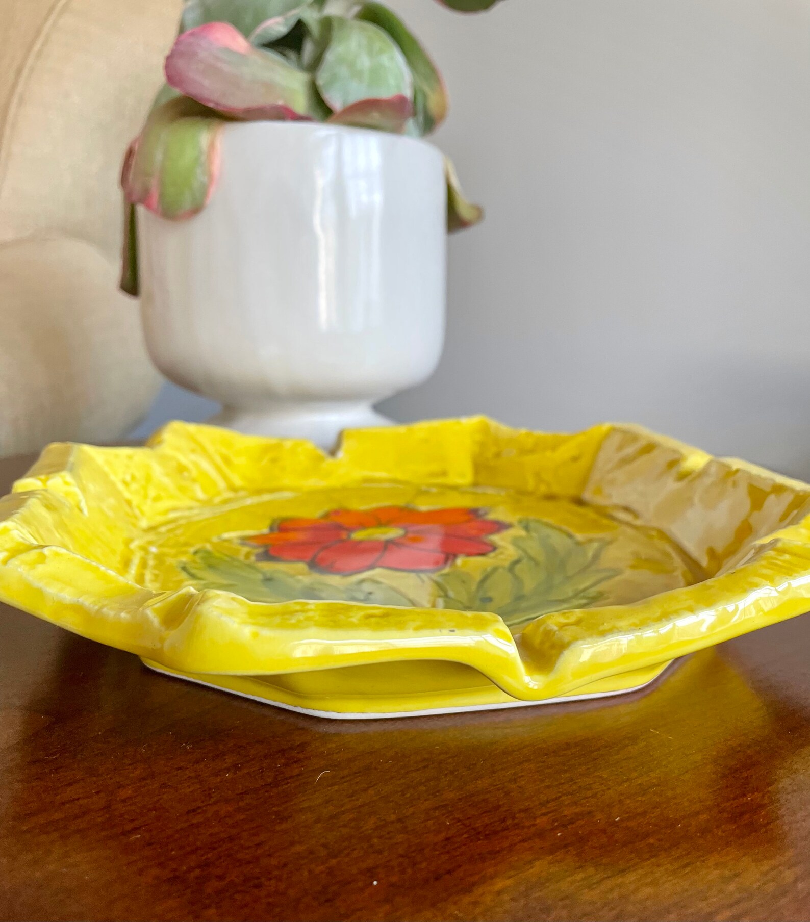 Retro Yellow Ashtray - Etsy