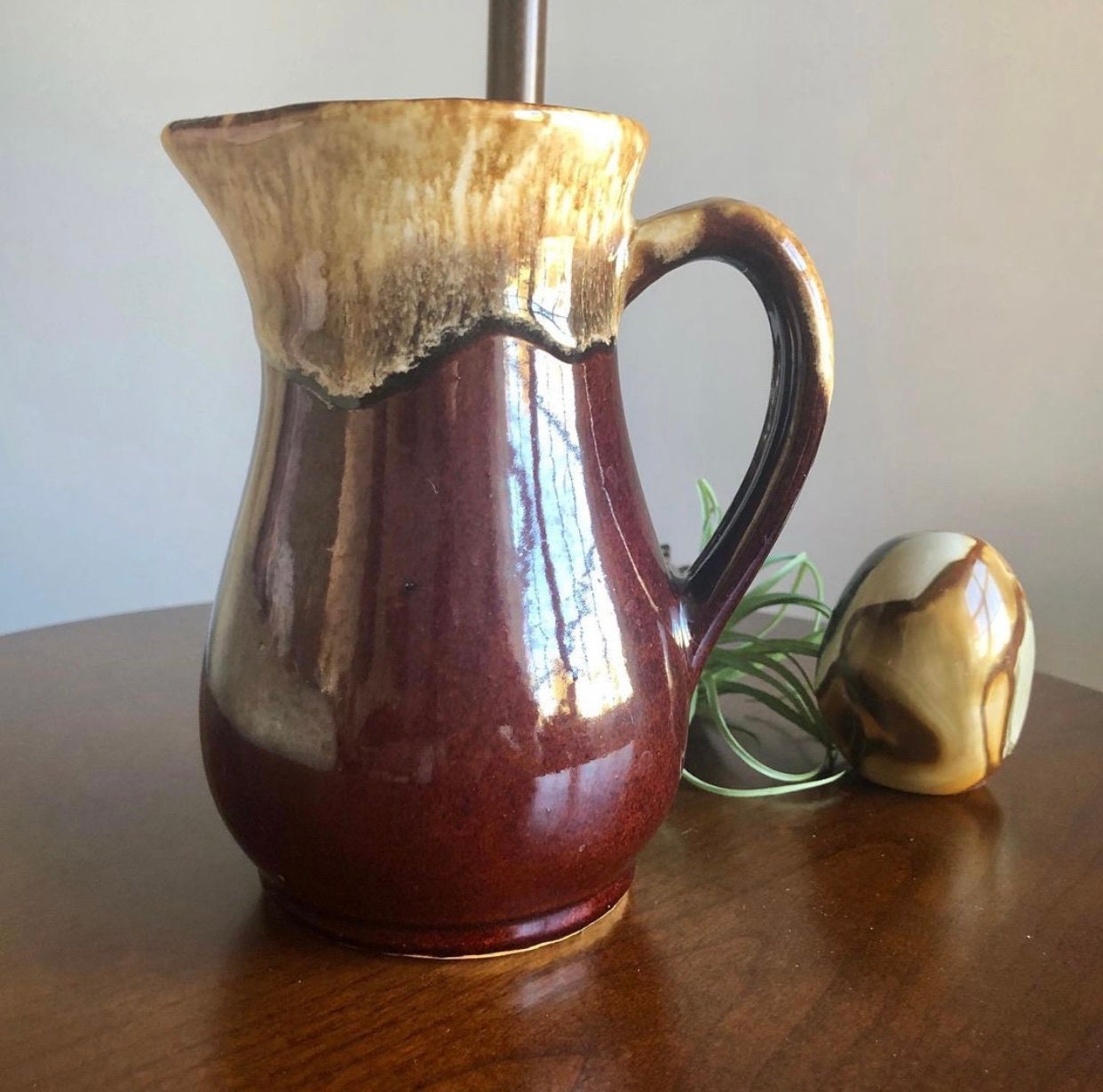 Roseville Brown Drip Small Pitcher - Etsy