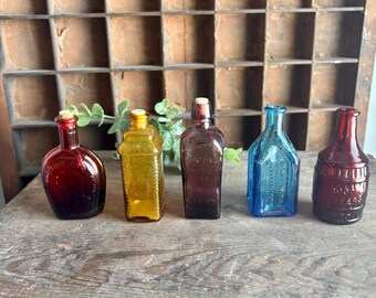Vintage Small Colored Glass Bottles Wheaton and Others - Etsy
