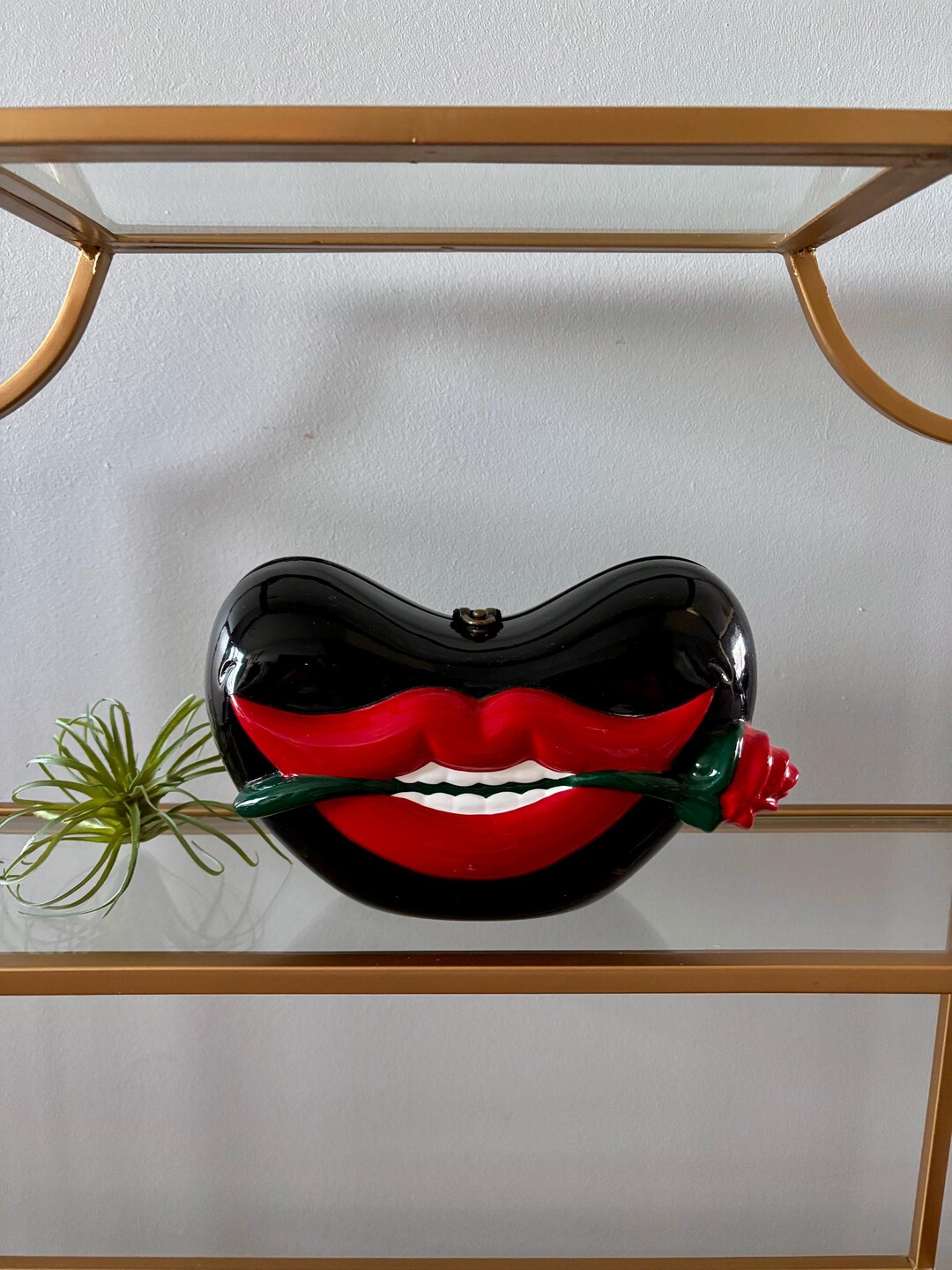 Timmy Woods Acacia Wood Lips With Rose Handbag - Etsy