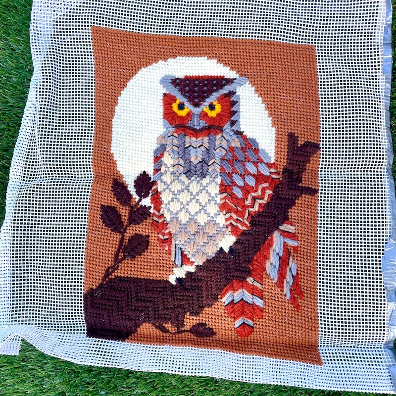 Owl Needlepoint - Etsy