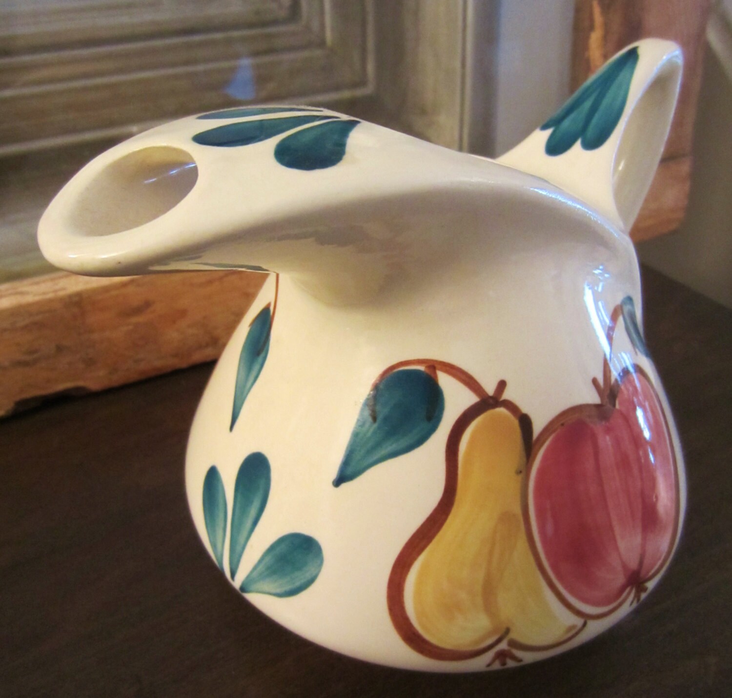 Vintage Purinton Pottery Pitcher Fruit Pattern Apple and Pear - Etsy