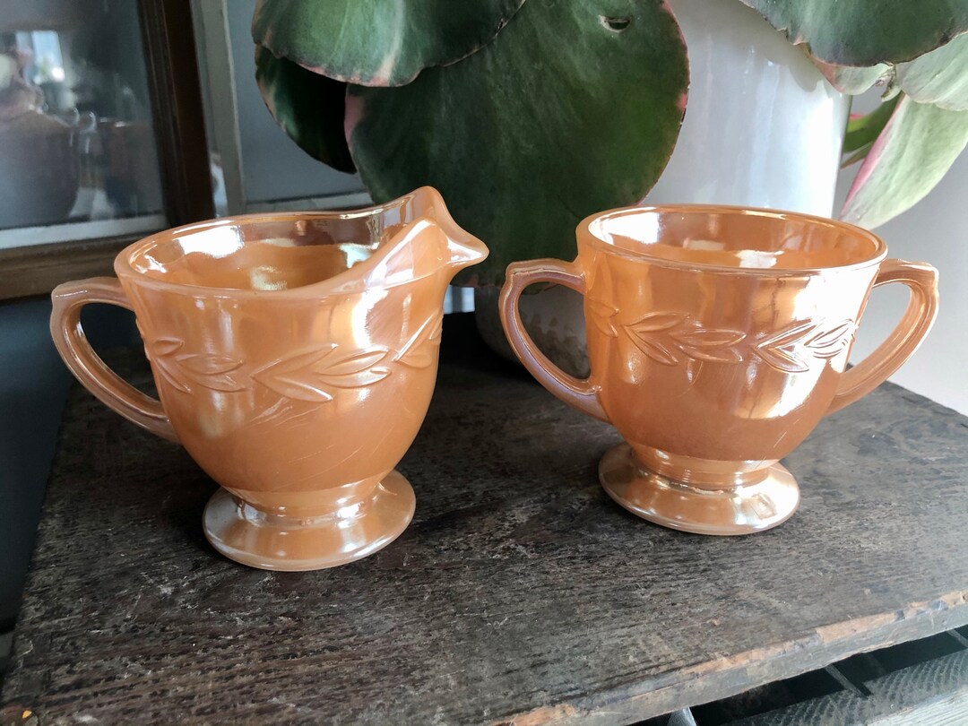 Beautiful Lusterware Fire King Creamer and Sugar - Etsy