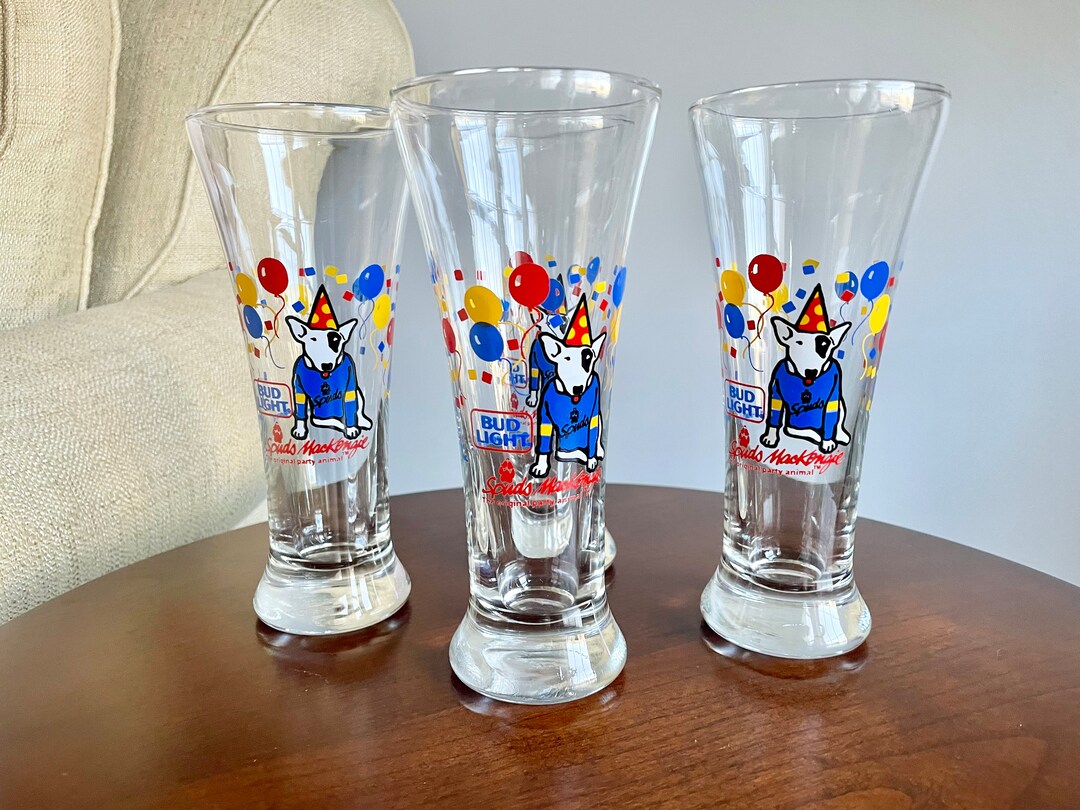 Spud Mckenzie Budweiser Glasses - Etsy