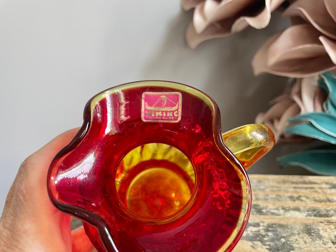 Viking Glass Two Tone Pitcher - Etsy