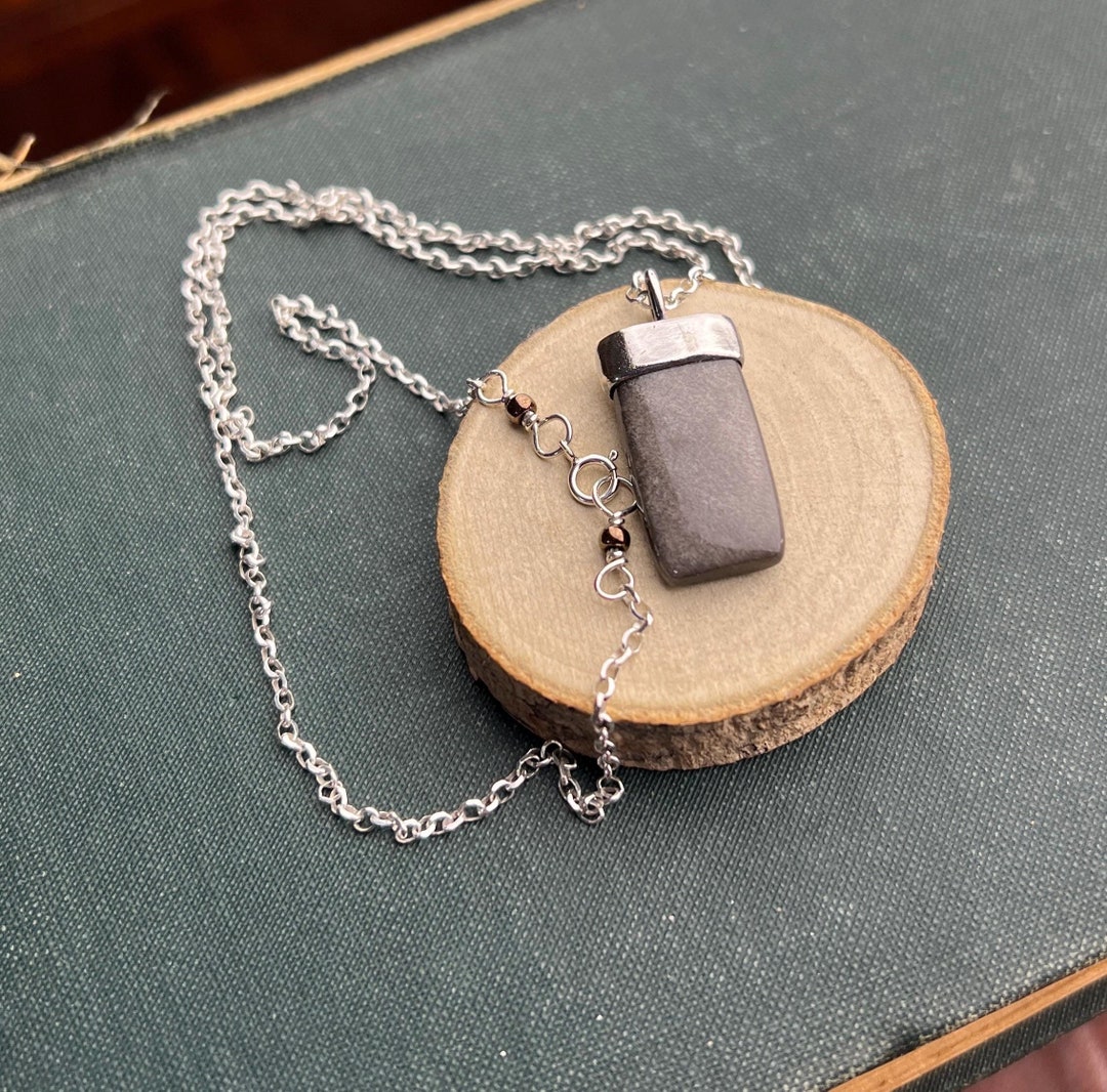 Obsidian Necklace, Obsidian Pendant, Gemstone Pendant, Silver Obsidian ...