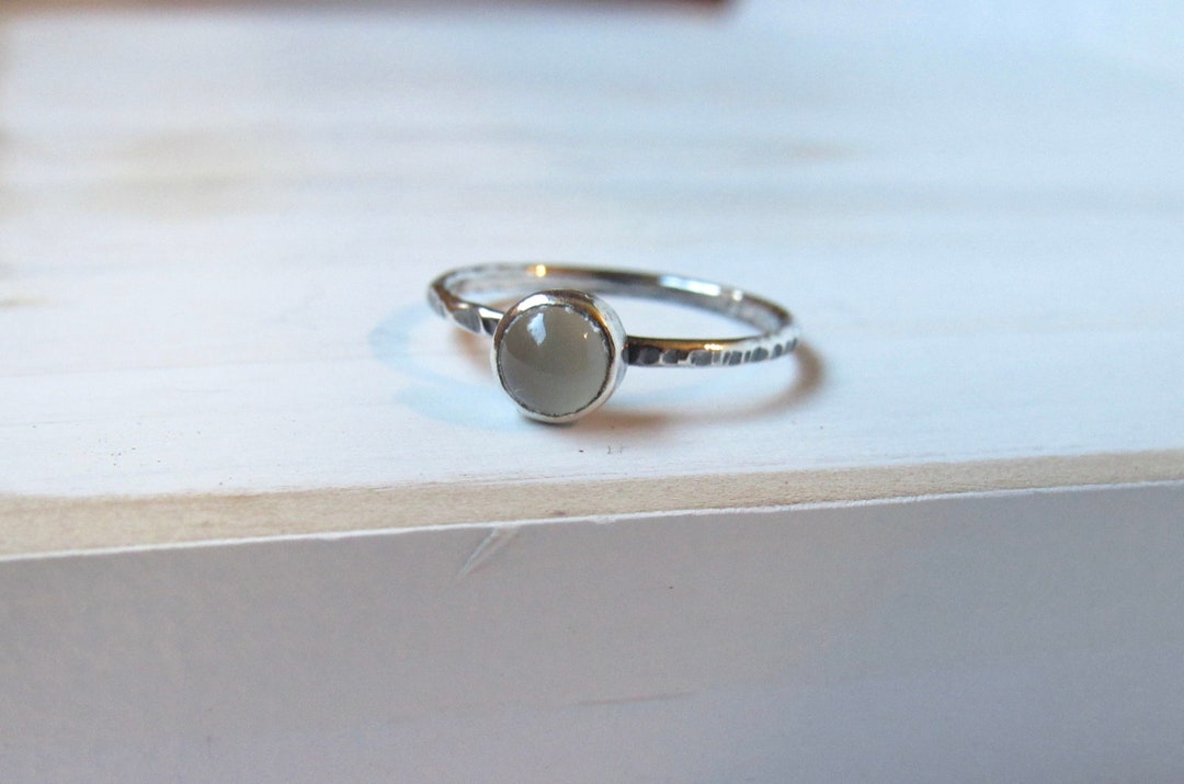 Chalcedony Ring, Agate Ring, Agate Stacker, Gemstone Stacker, Stacking ...