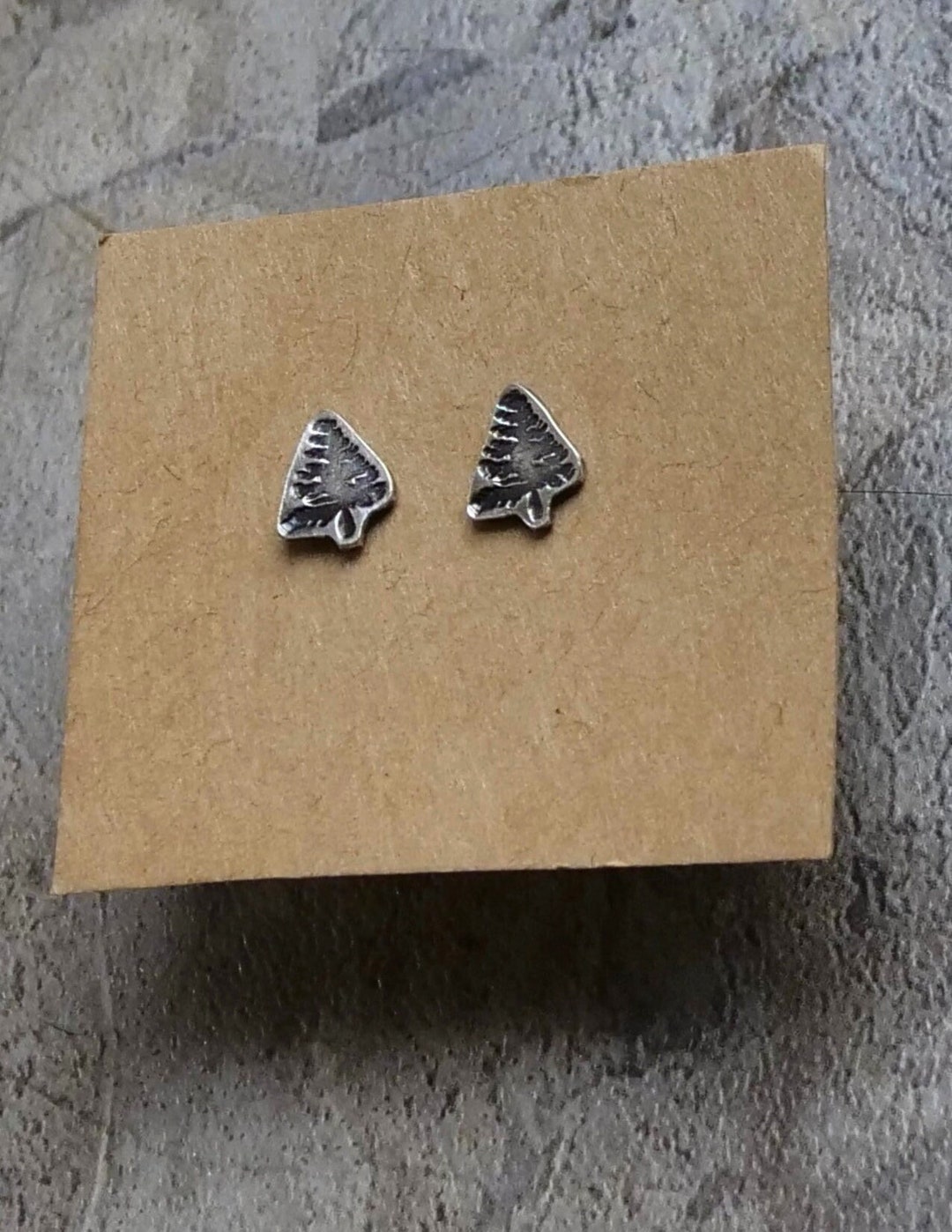 Tree Studs, Sterling Silver Trees, Tree Earrings, Stamped Studs ...