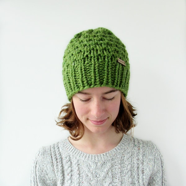 Green Knit Hat - Etsy