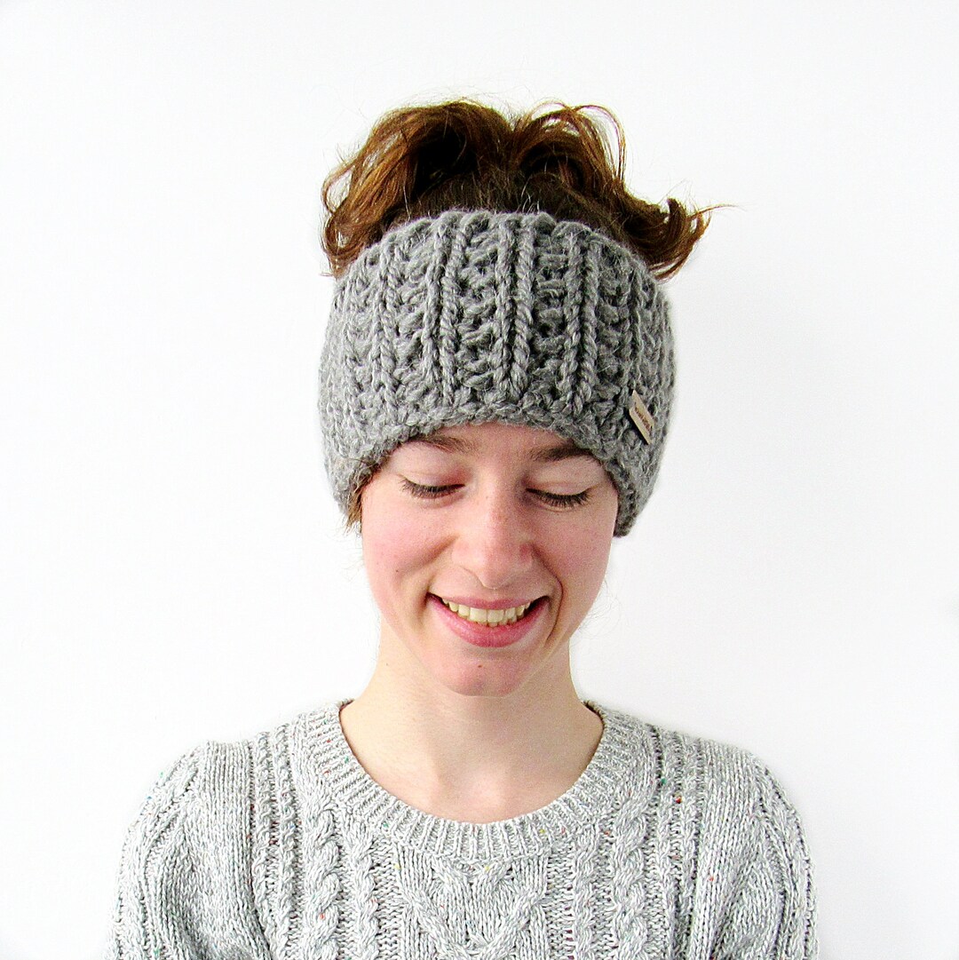 Chunky Knit Alpaca Blend Ear Warmer - Hand Knitted Winter Headband ...