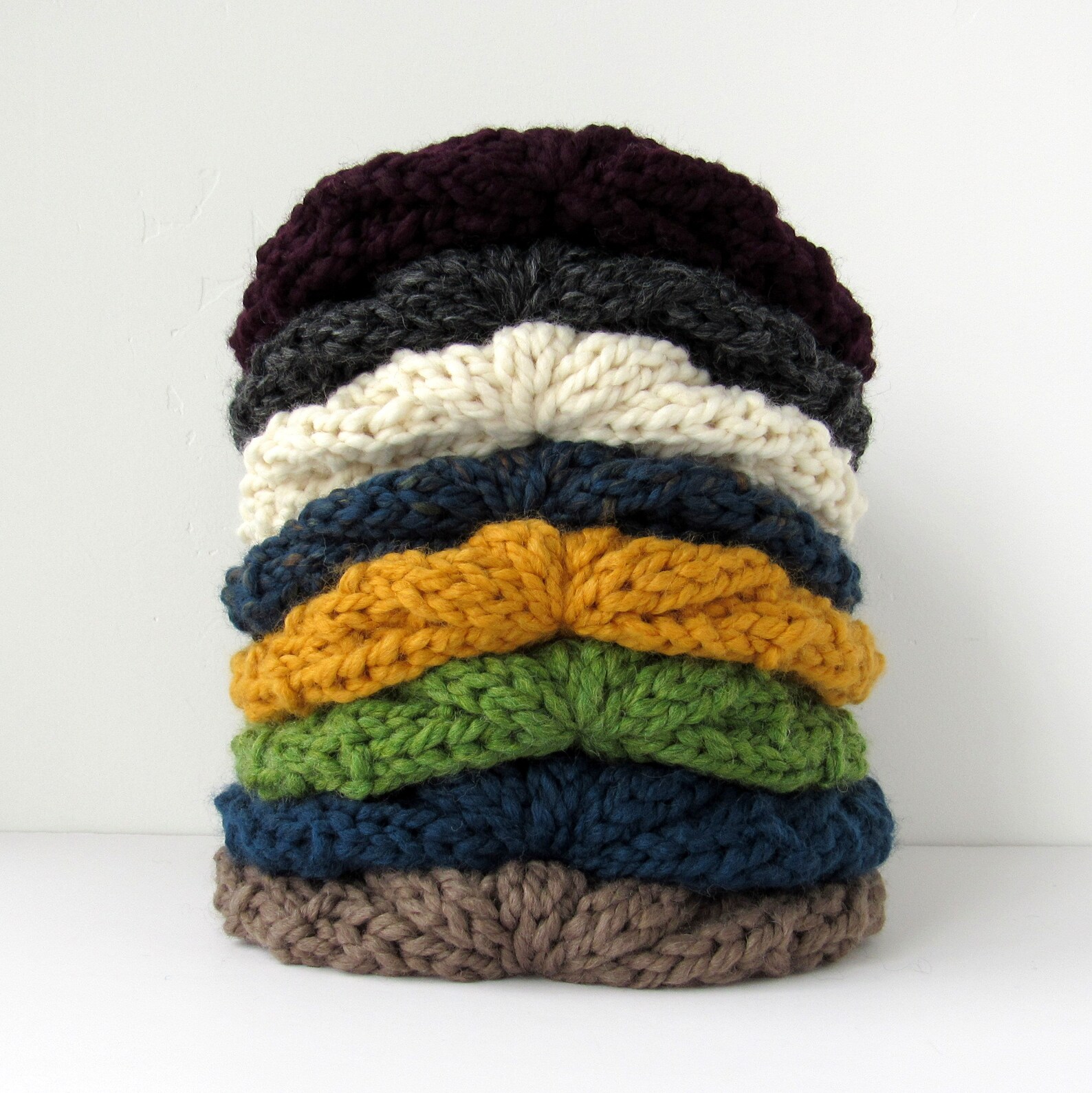 Chunky Knit Mustard Beanie - Knitted Women's Winter Hat - Hand-knitted ...
