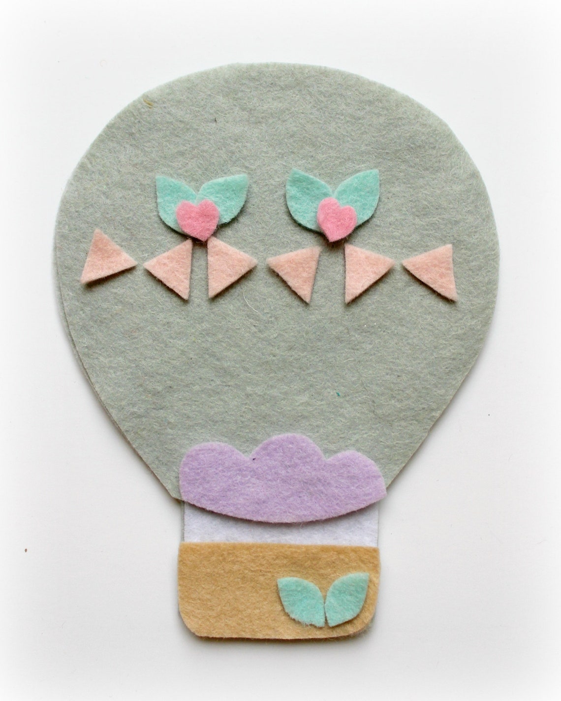 PDF Pattern for Felt Hot Air Balloon and Cloud Garland Full - Etsy UK