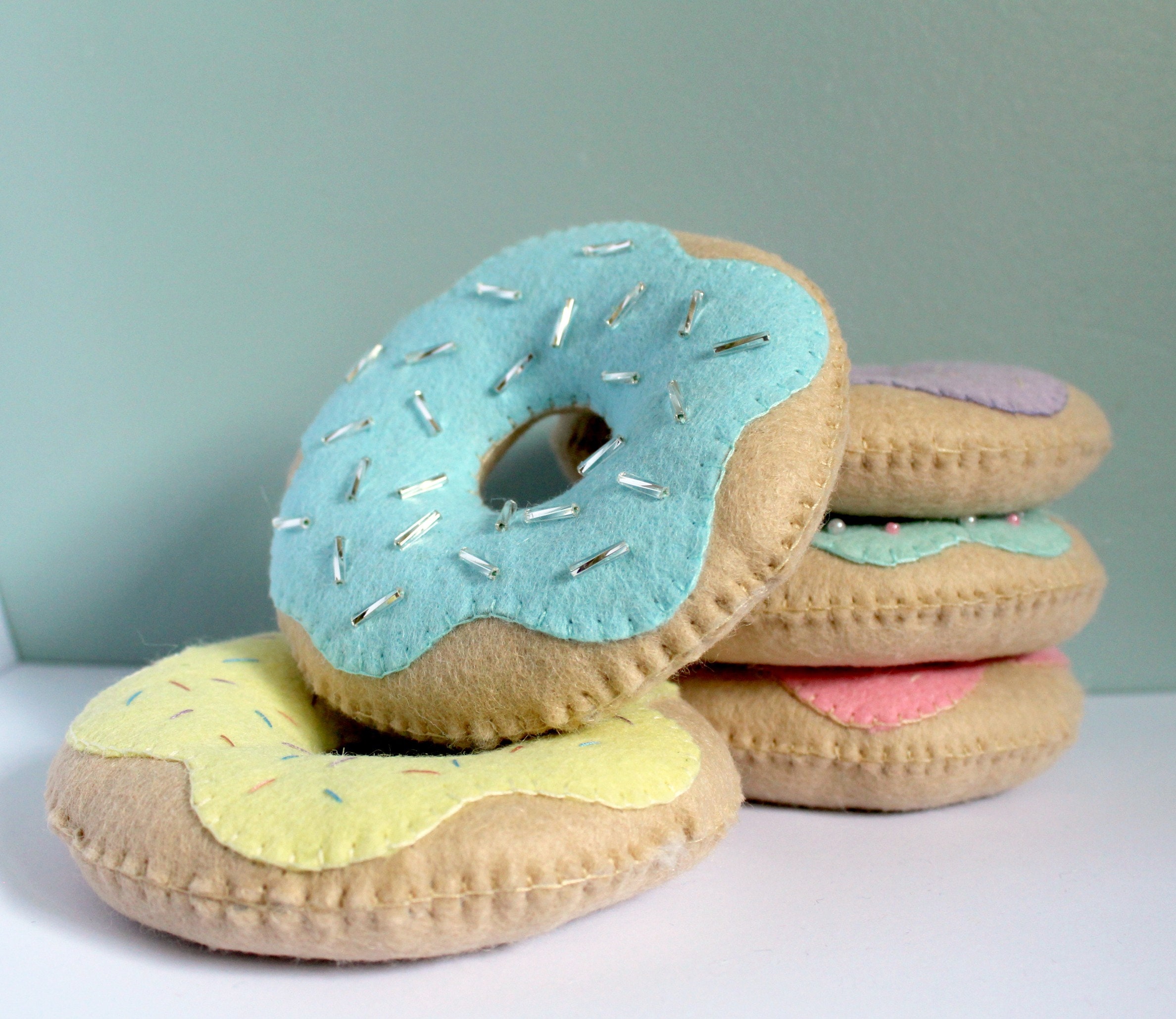 Felt Pastel Doughnut Garland. Handmade set of 5 felt donut | Etsy