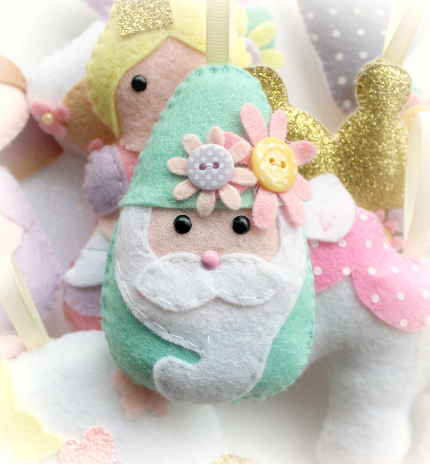 Felt Princess Garland Handmade Set of 8 Felt Decorations | Etsy