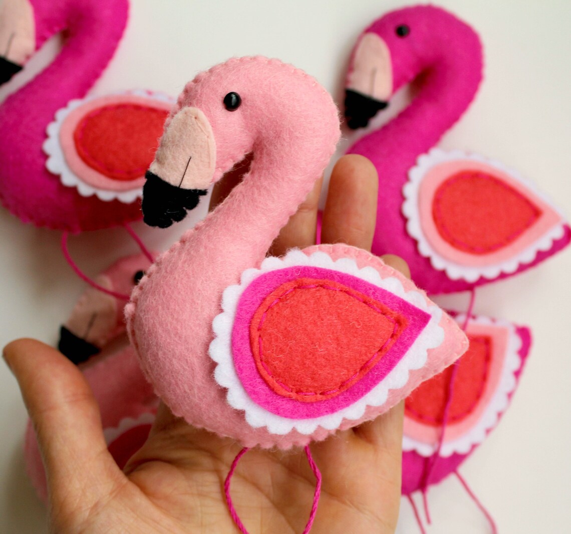 Make Your Own Felt Flamingo Garland Kit. Sewing Pattern. DIY - Etsy