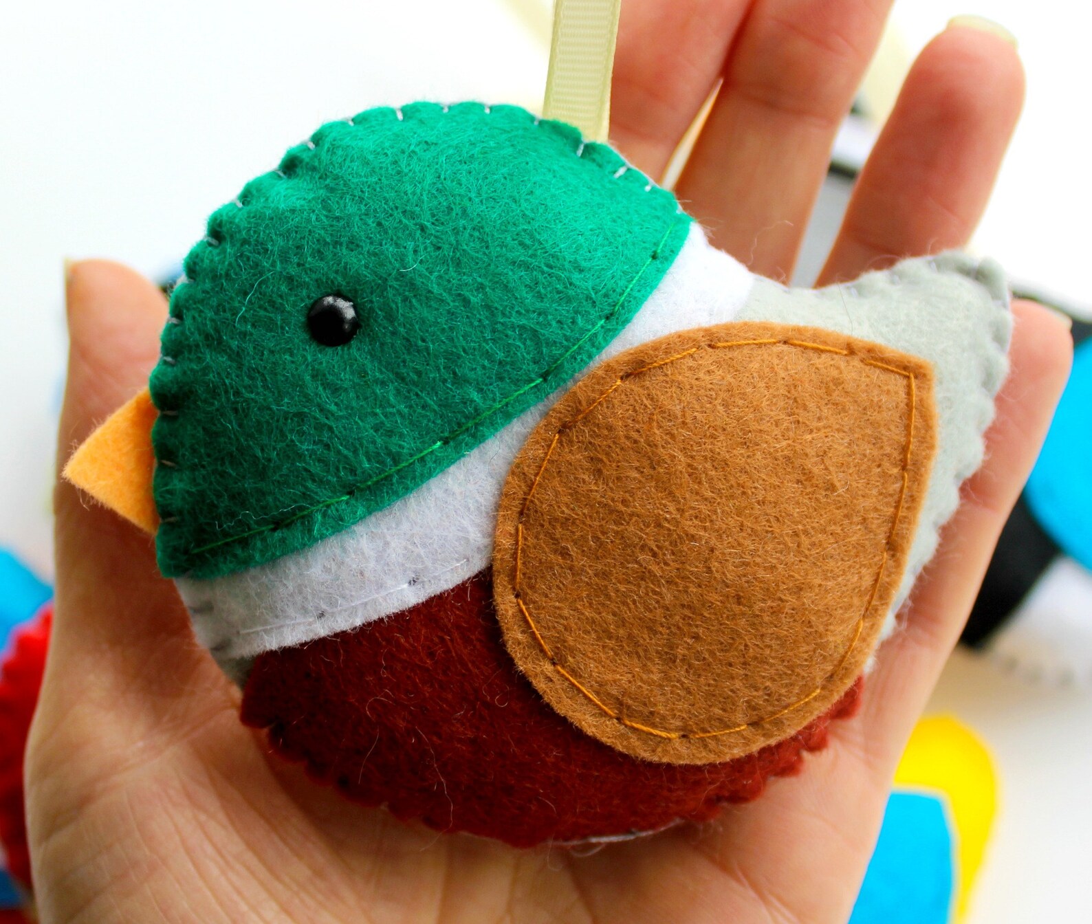 British Birds Garland. Set of 8 felt birds. Robin goldfinch | Etsy