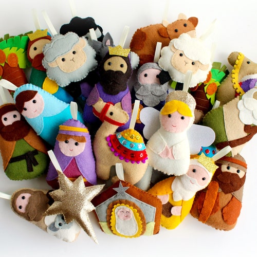 Felt Nativity Christmas Ornaments Advent PATTERN - Etsy