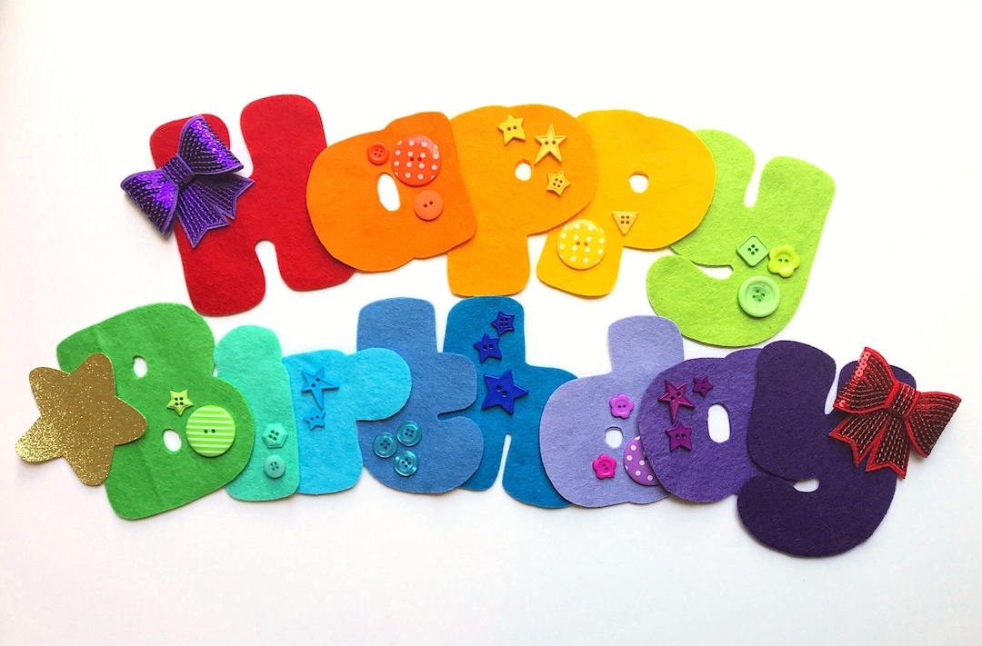 Make Your Own Felt Happy Birthday Garland Kit. Sewing Pattern. DIY ...