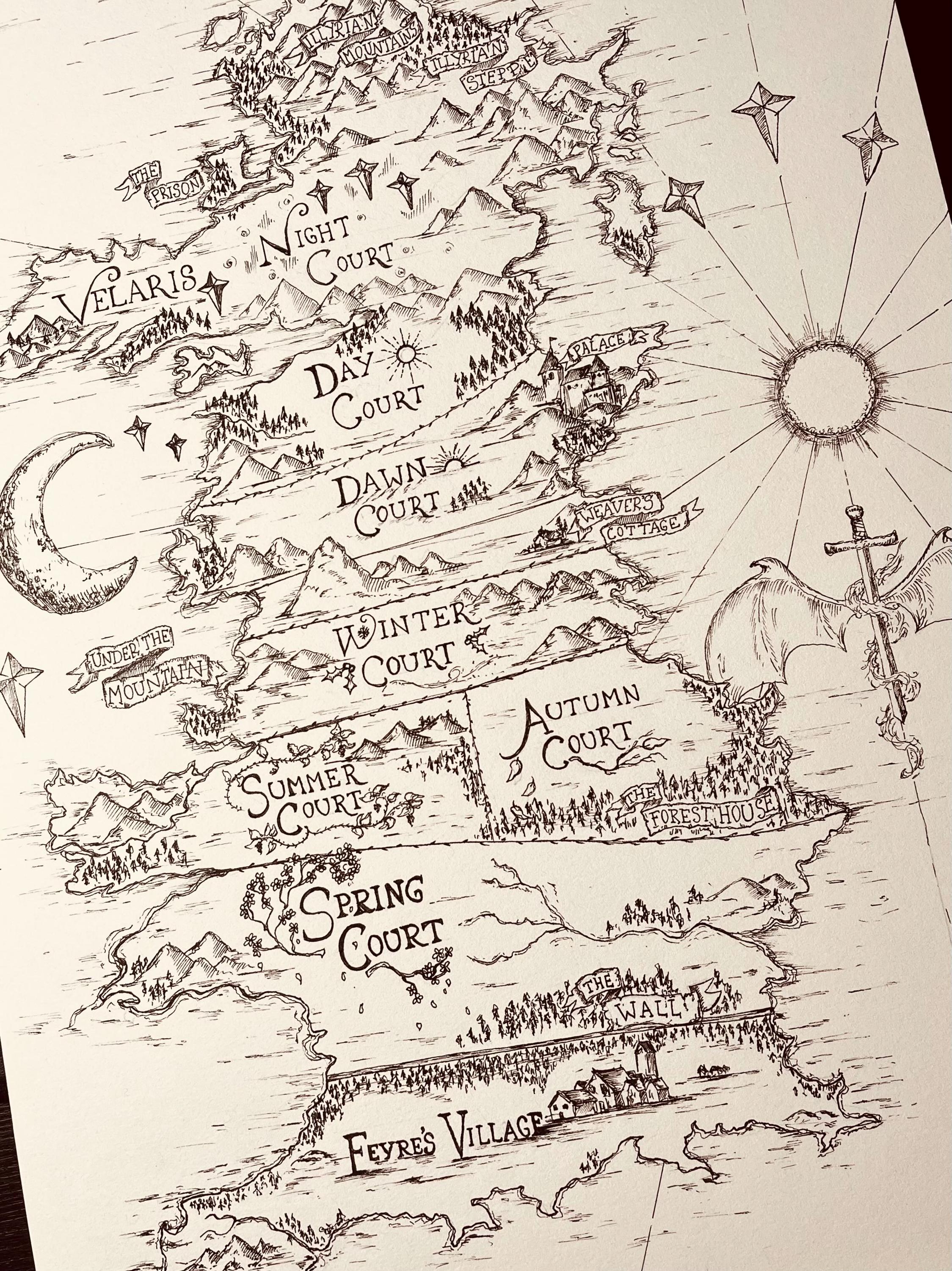 PREORDER ACOTAR Map A3 Art Print - Etsy