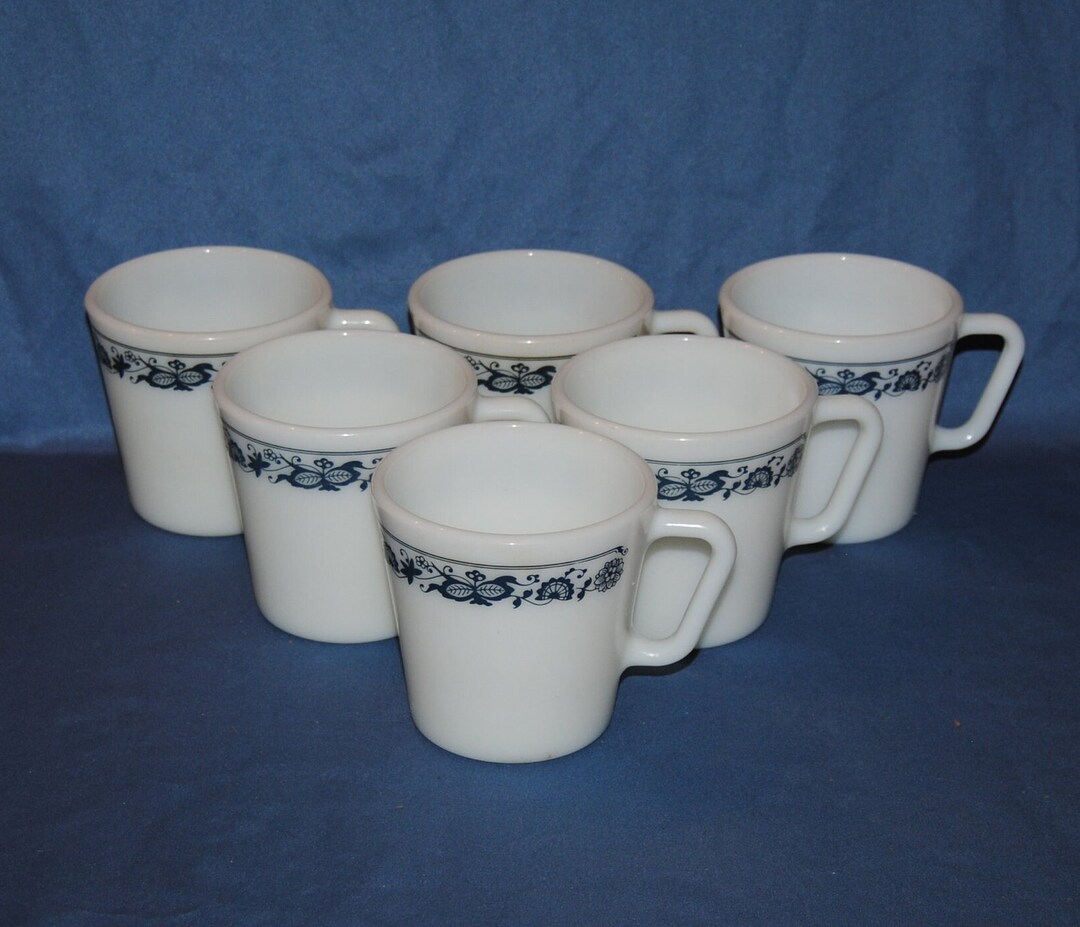 Set of 6 Vintage Pyrex Milk Glass Coffee Cups - Etsy