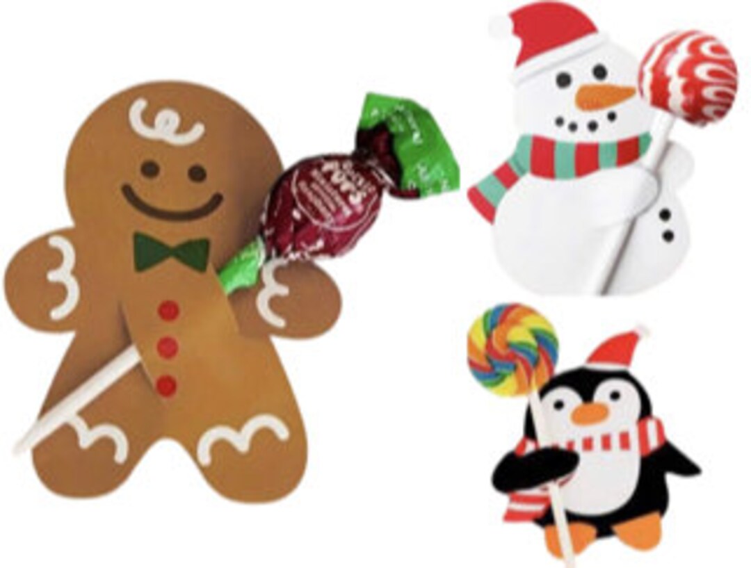 25 Lollipop Holder Bundles - Gingerbread Men , Snowmen, Penguins - Etsy