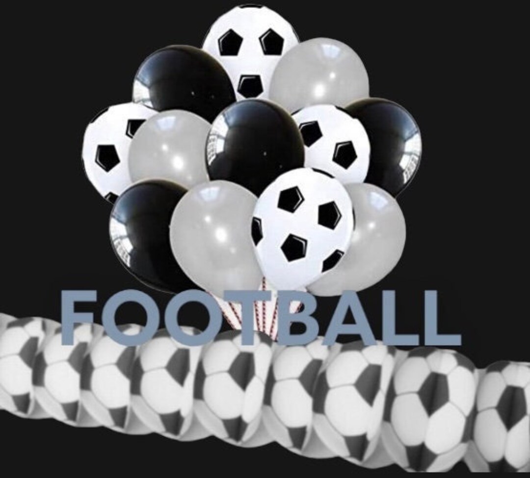 Football Party Balloons and Football 3D Bunting / Banner- 3 M , Nearly ...