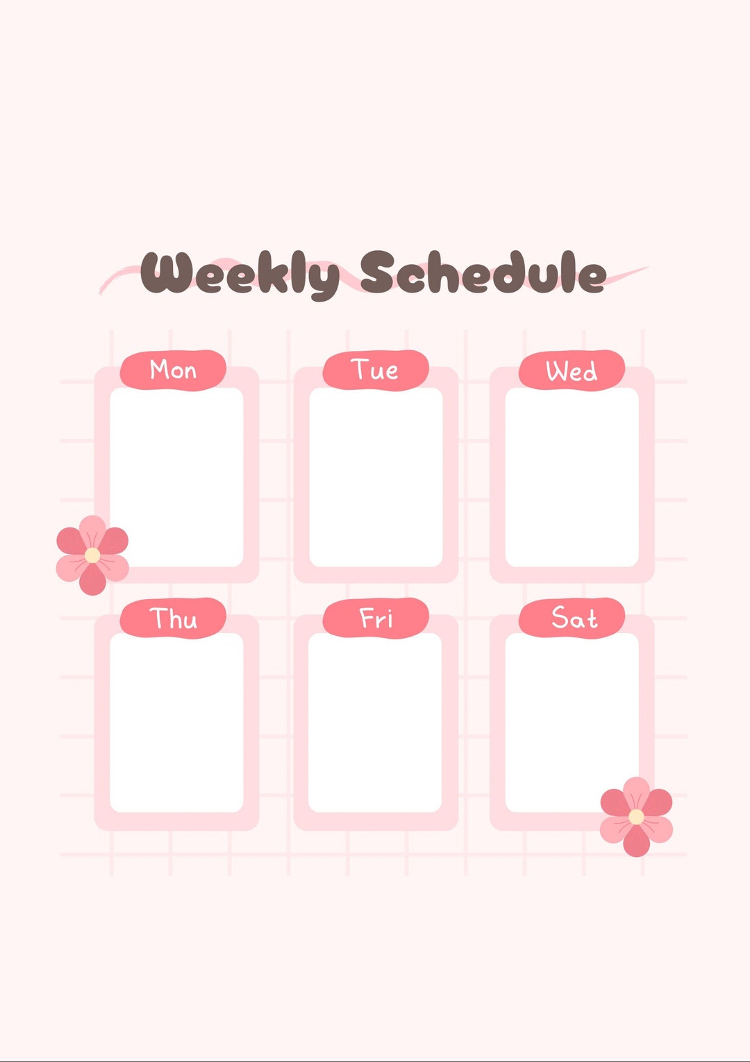 Cute Groovy Flower Schedule Printable - Etsy