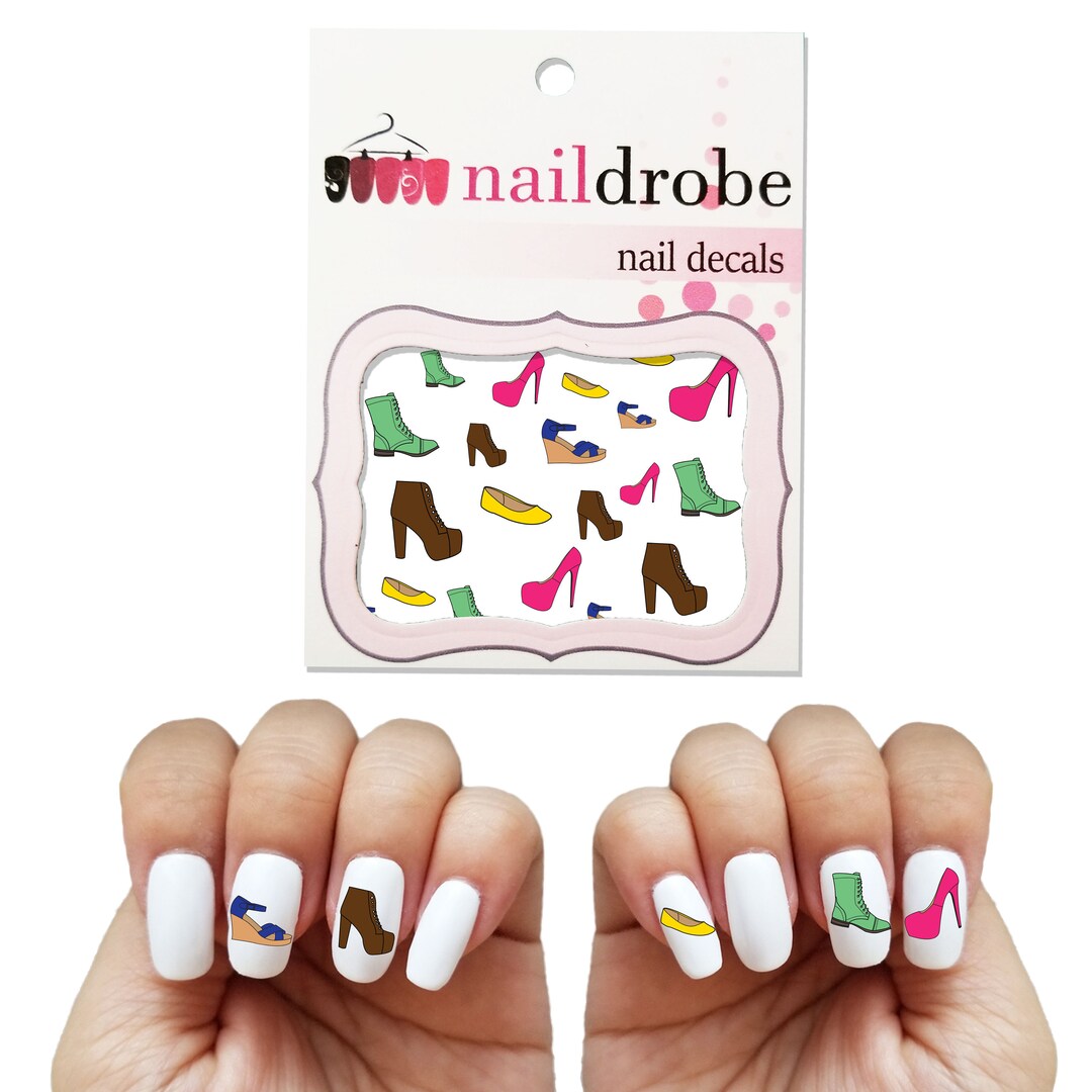 30 Shoe Nail Decals boots, Pumps, Combat Boots, Flats, Wedges ...