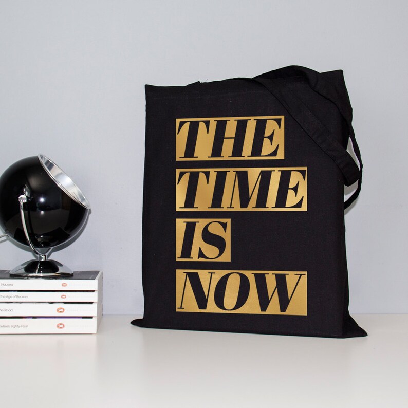 Gold Foil Tote, Black and Gold Tote, Book Bag, Metallic Foil, Tote Bag ...