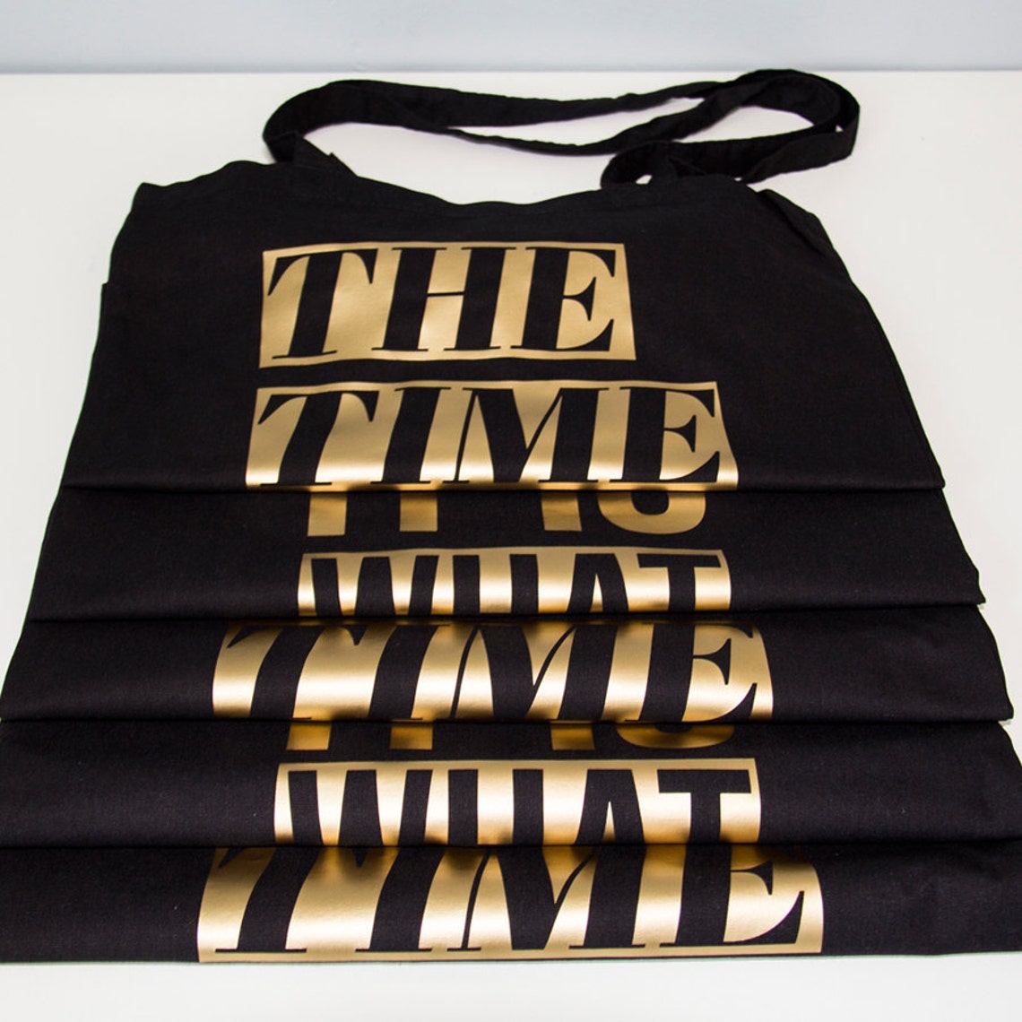 Gold Foil Tote, Black and Gold Tote, Book Bag, Metallic Foil, Tote Bag ...