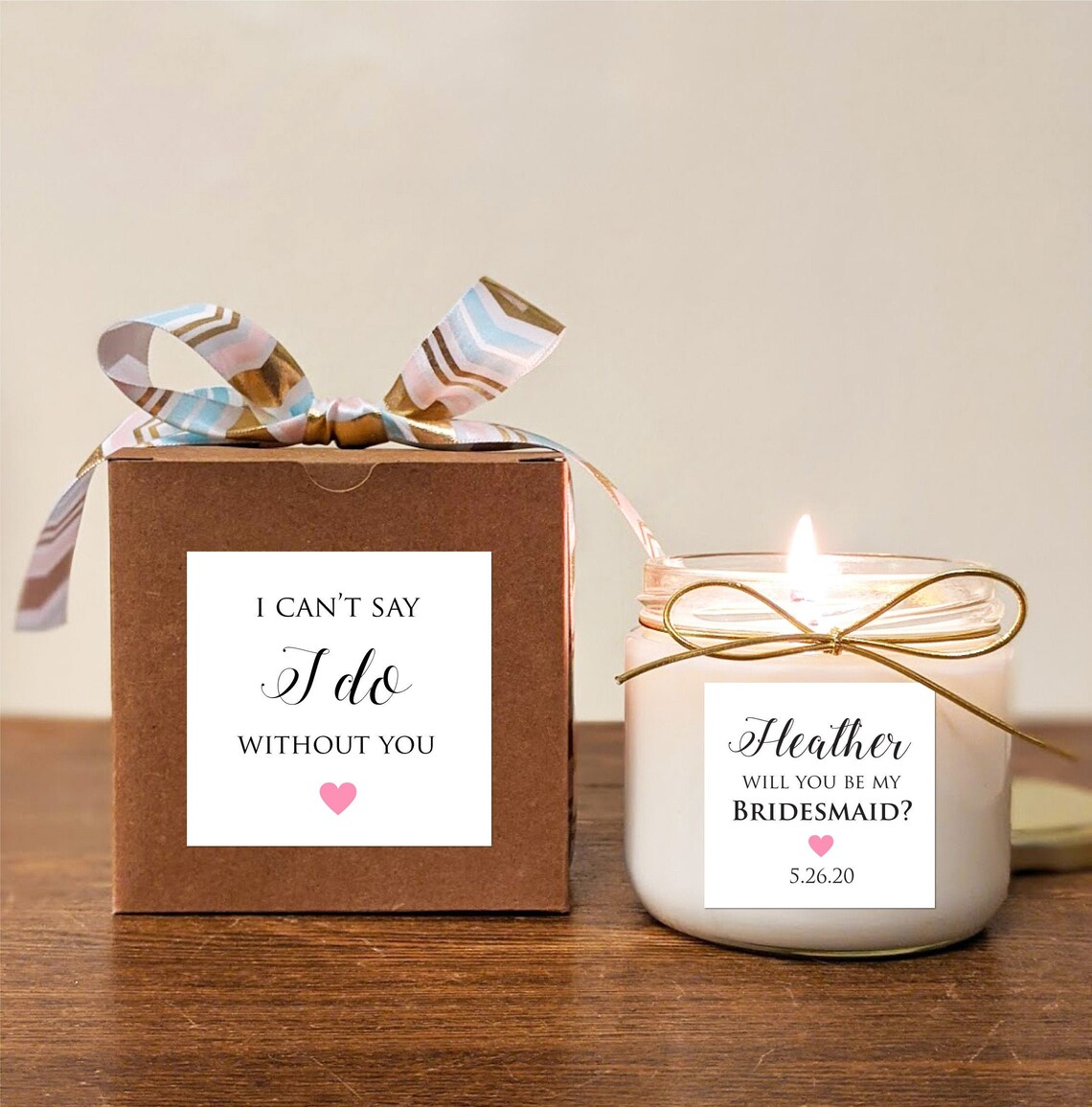 Personalized Bridesmaid Proposal Candle. You pick text and | Etsy