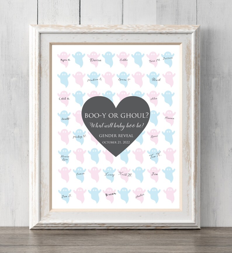 Halloween Gender Reveal Idea. Boo-y or Ghoul Ghost Guest Book - Etsy
