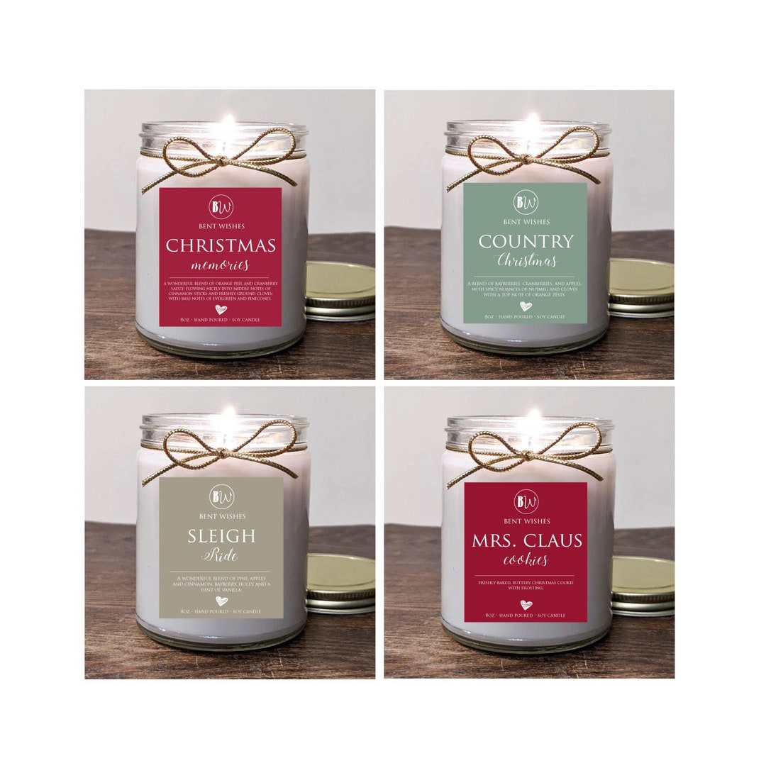 Christmas Scented Candles Set of 4. Winter Candle. Holiday Candle ...