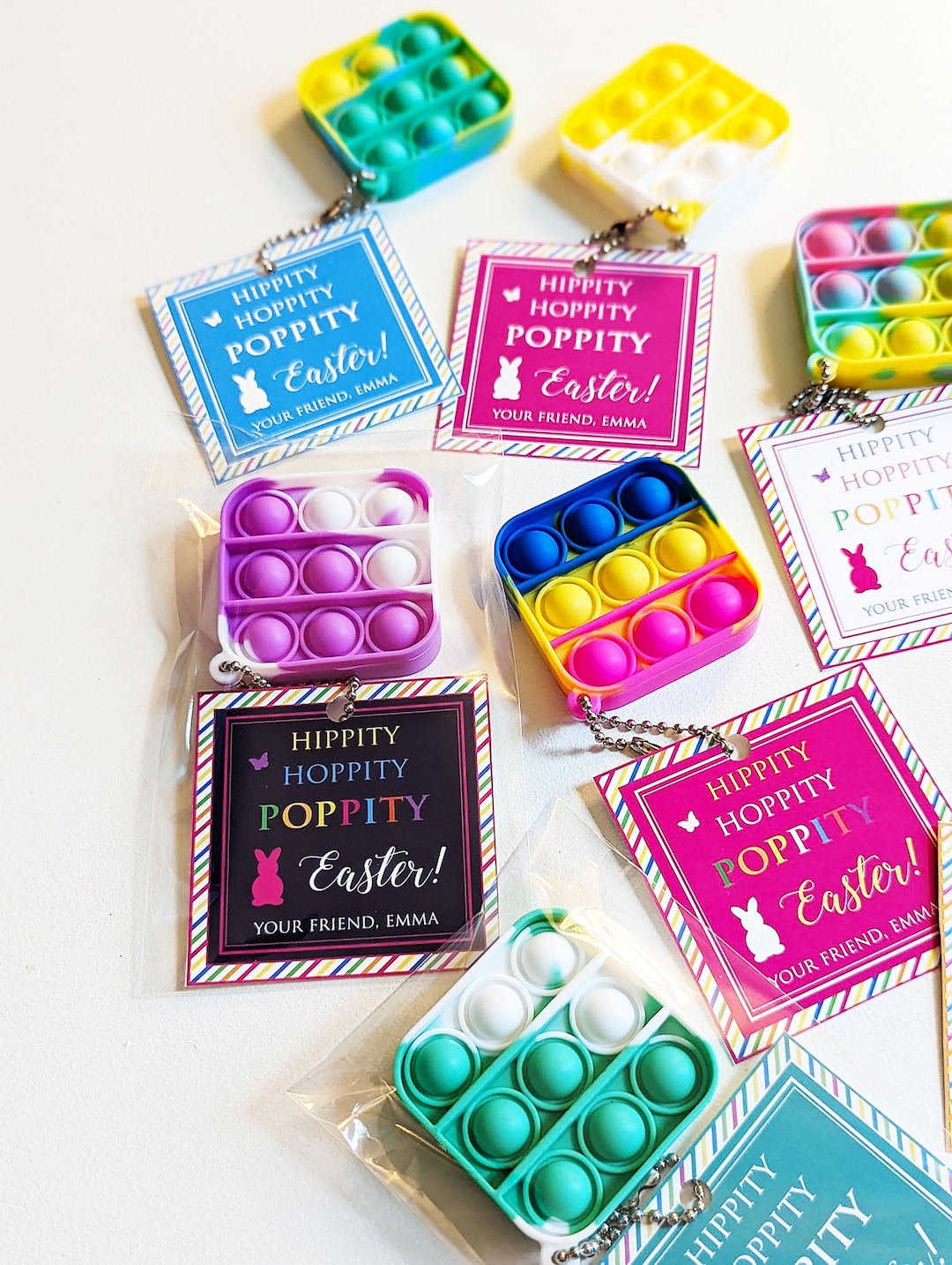 Easter Pop It Keychains Party Favors. Personalized Class Easter Popper ...