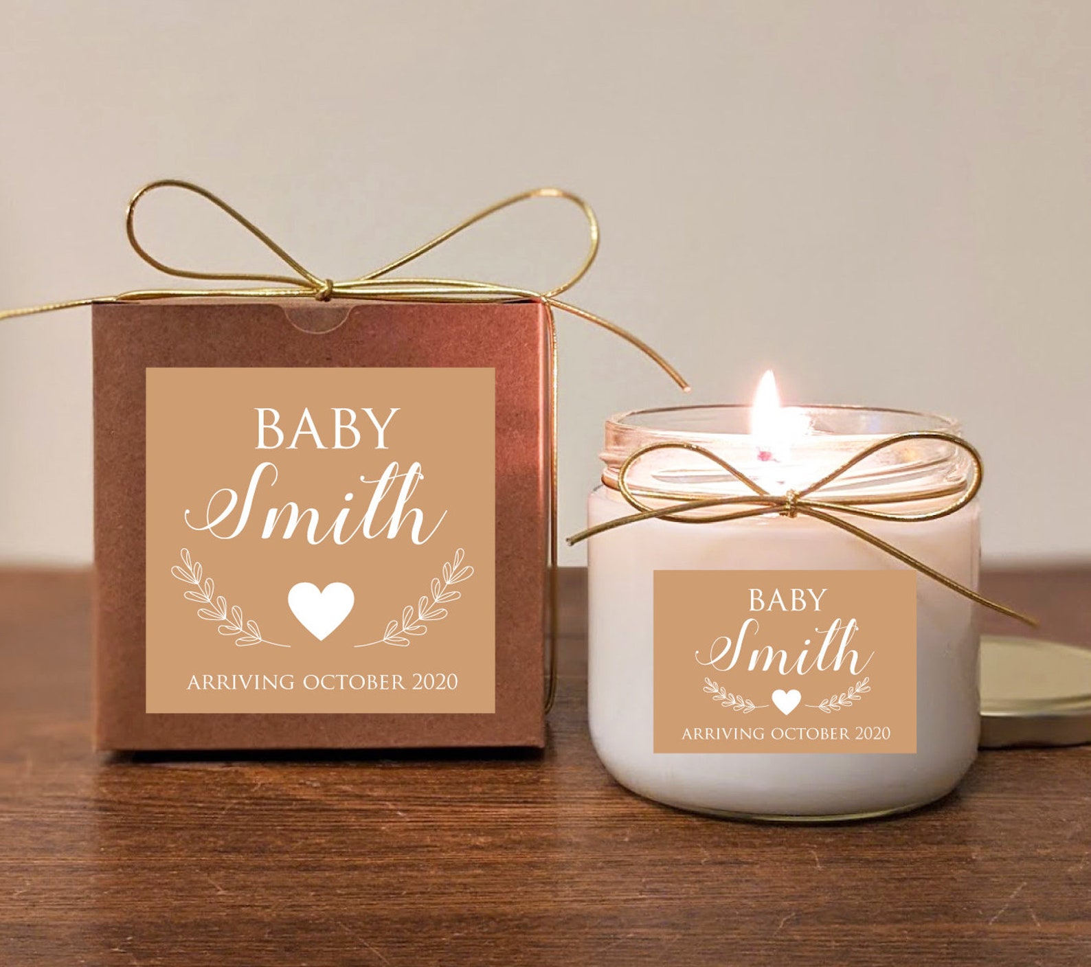 Pregnancy Announcement Custom Candle. You Pick Text and | Etsy