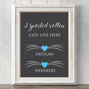 2 spoiled rotten cats lives here Print. Personalized. Can add | Etsy