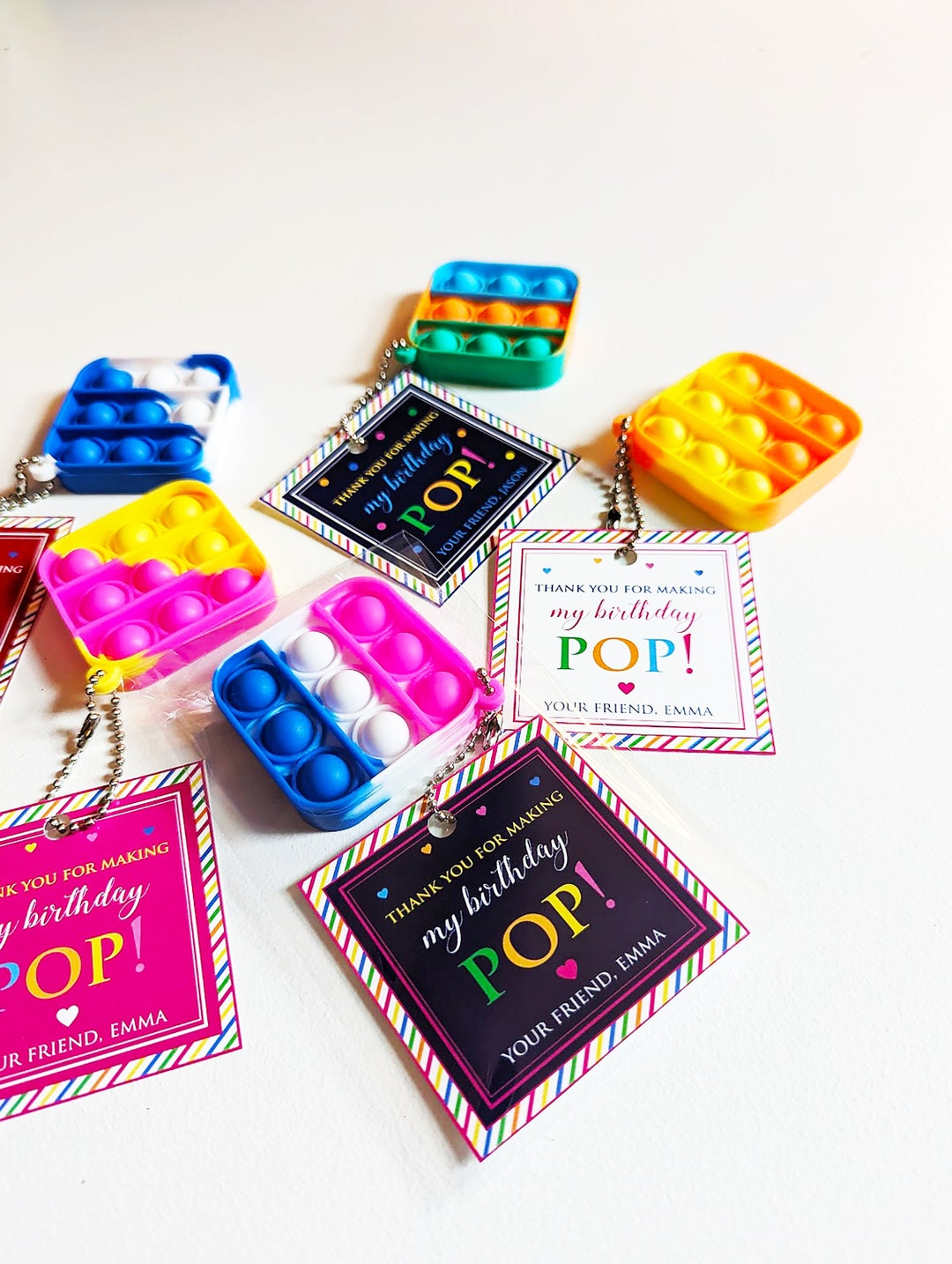 Birthday Party Favor Pop It. Personalized Class Birthday Party Popper ...