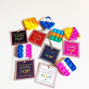 Birthday Party Favor Pop It. Personalized Class Birthday Party Popper ...