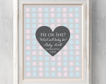 Snowflake Gender Reveal Sign - Etsy