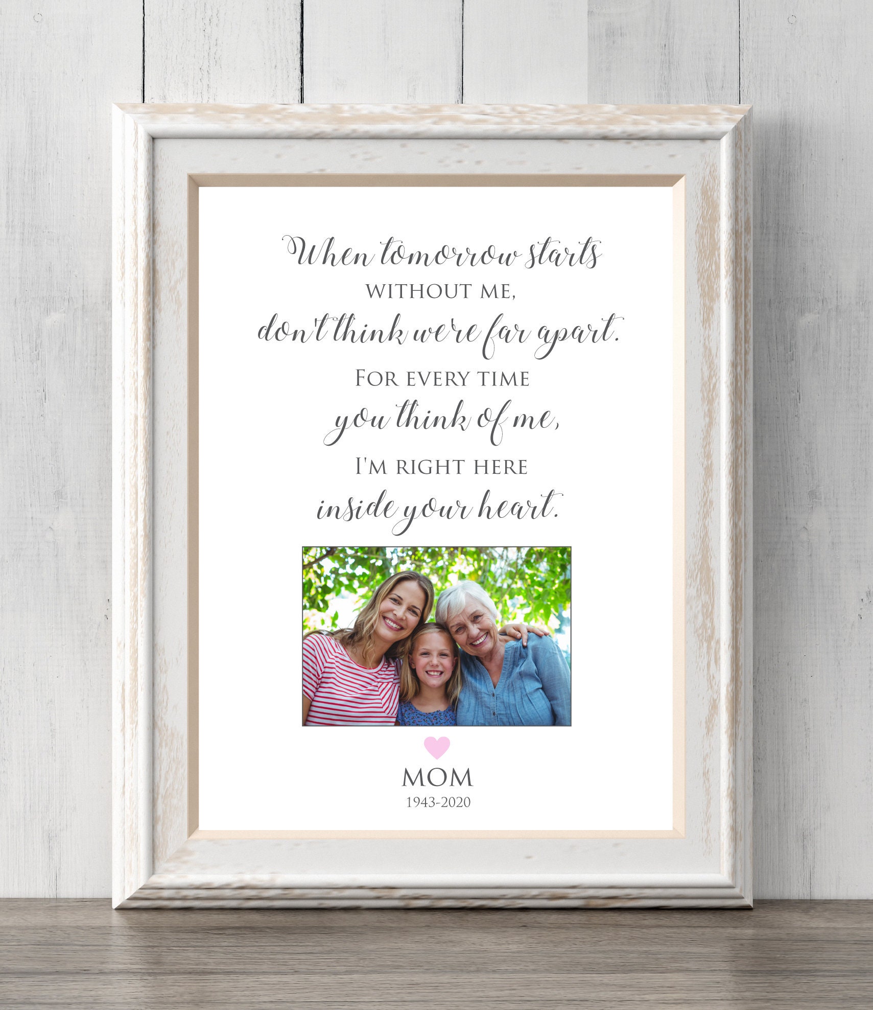 Personalized Mom memorial print Gift. Loss of mother. Can add | Etsy